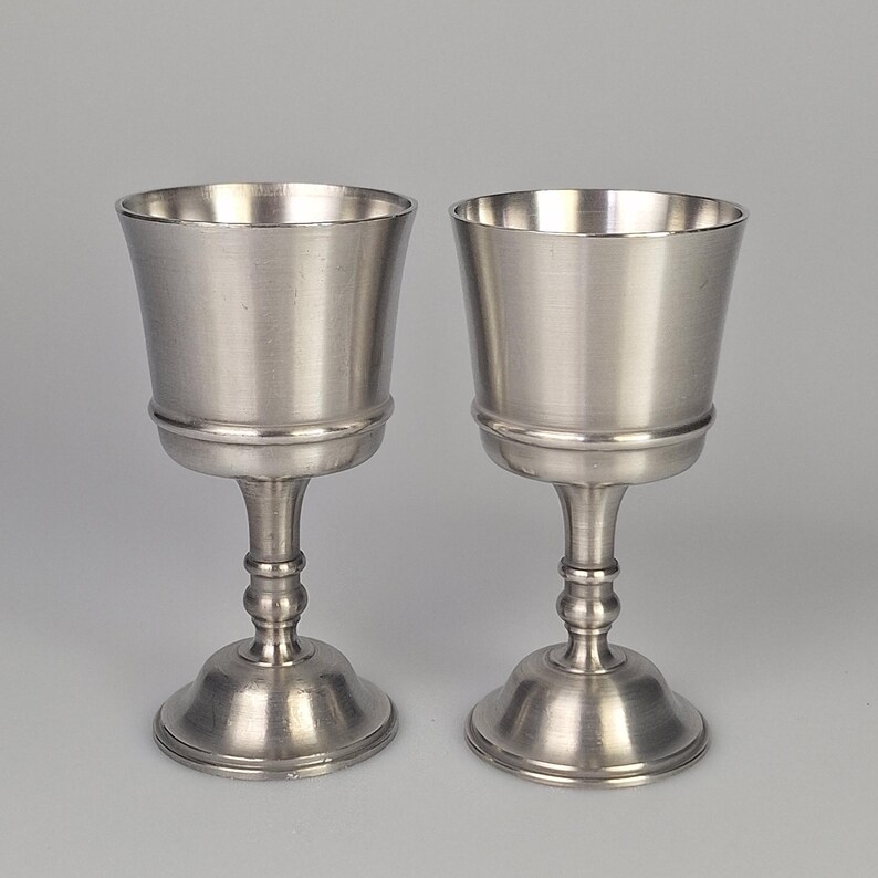 Pair of KTS Svenskt Tenn Pewter Goblets 1975 Swedish Handcrafted Wine ...