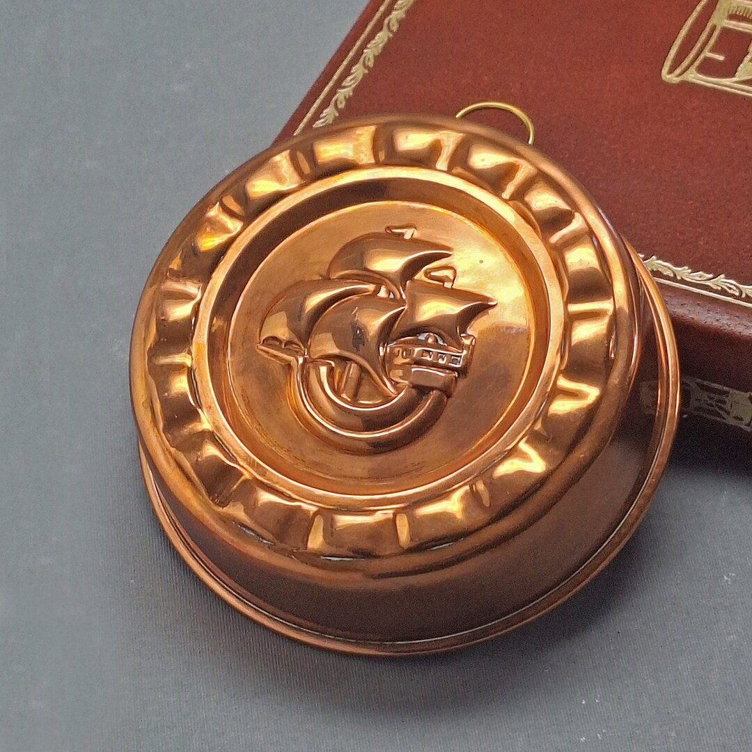 Vintage Nils Johan Swedish Copper Ship Mold, Handmade Scandinavian ...