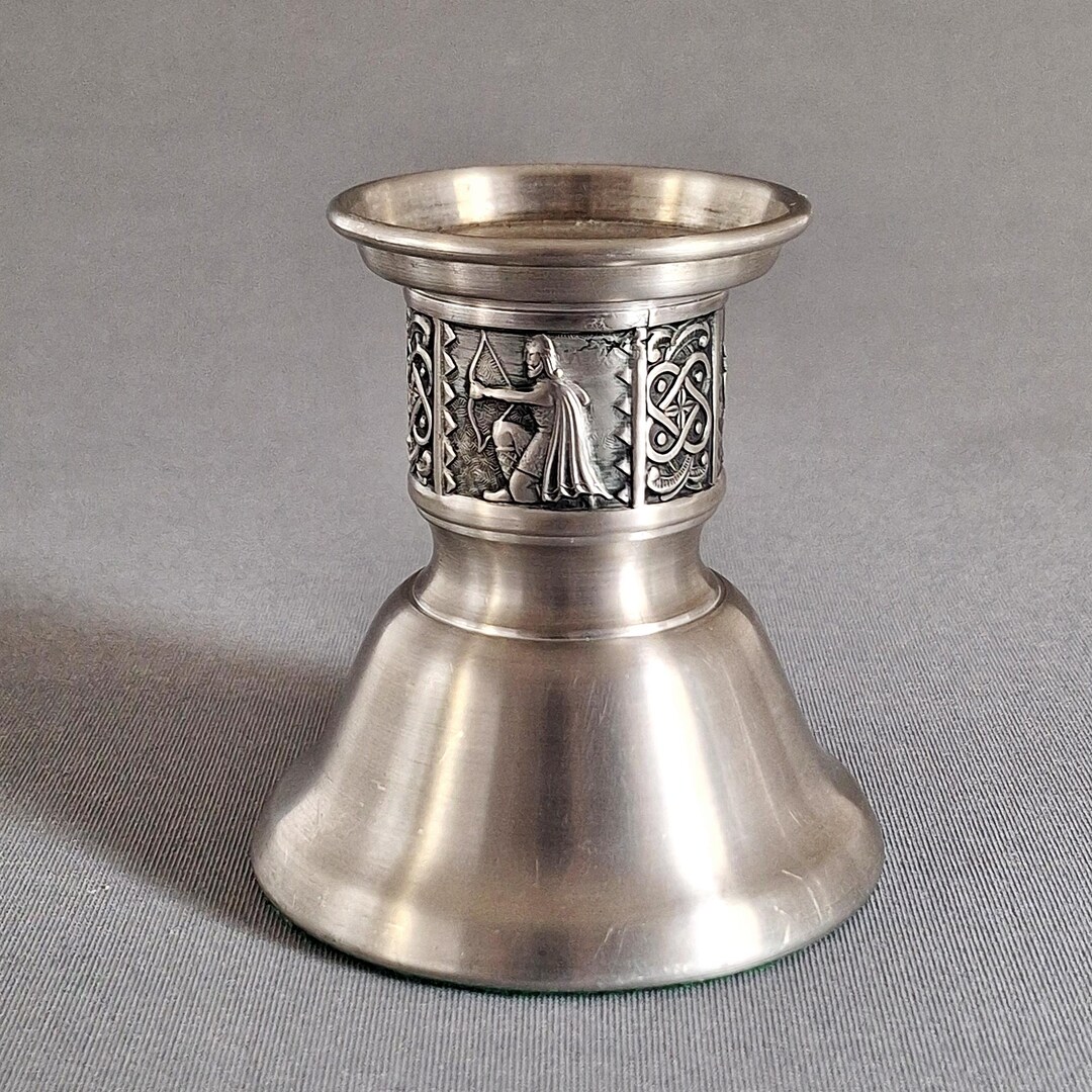 Hagness Pewter Candlestick, Norway, Mid-20th Century — Viking Ship ...