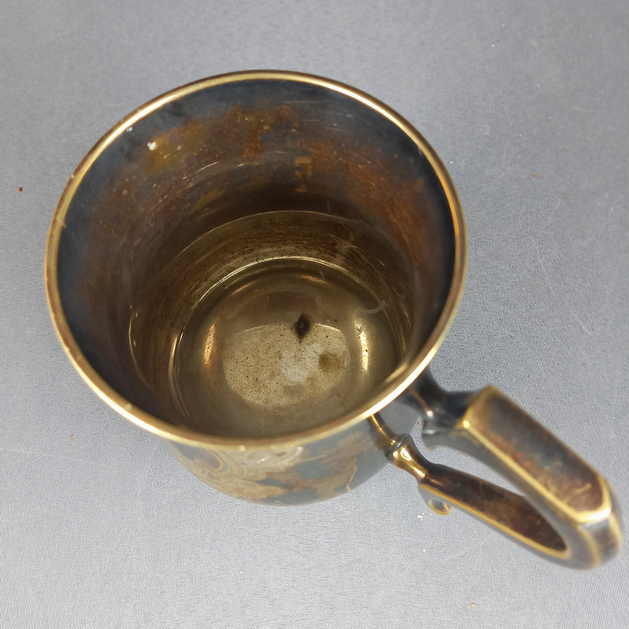 Vintage Brass Tankard,stamped E.P.N.S. Electro Plated Nickel Silver ...
