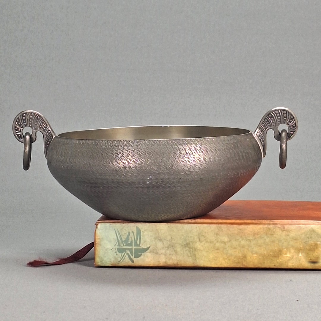 Vintage Eik Tinn 78 Norway Pewter Bowl, Medieval Style Pot and Ladle ...