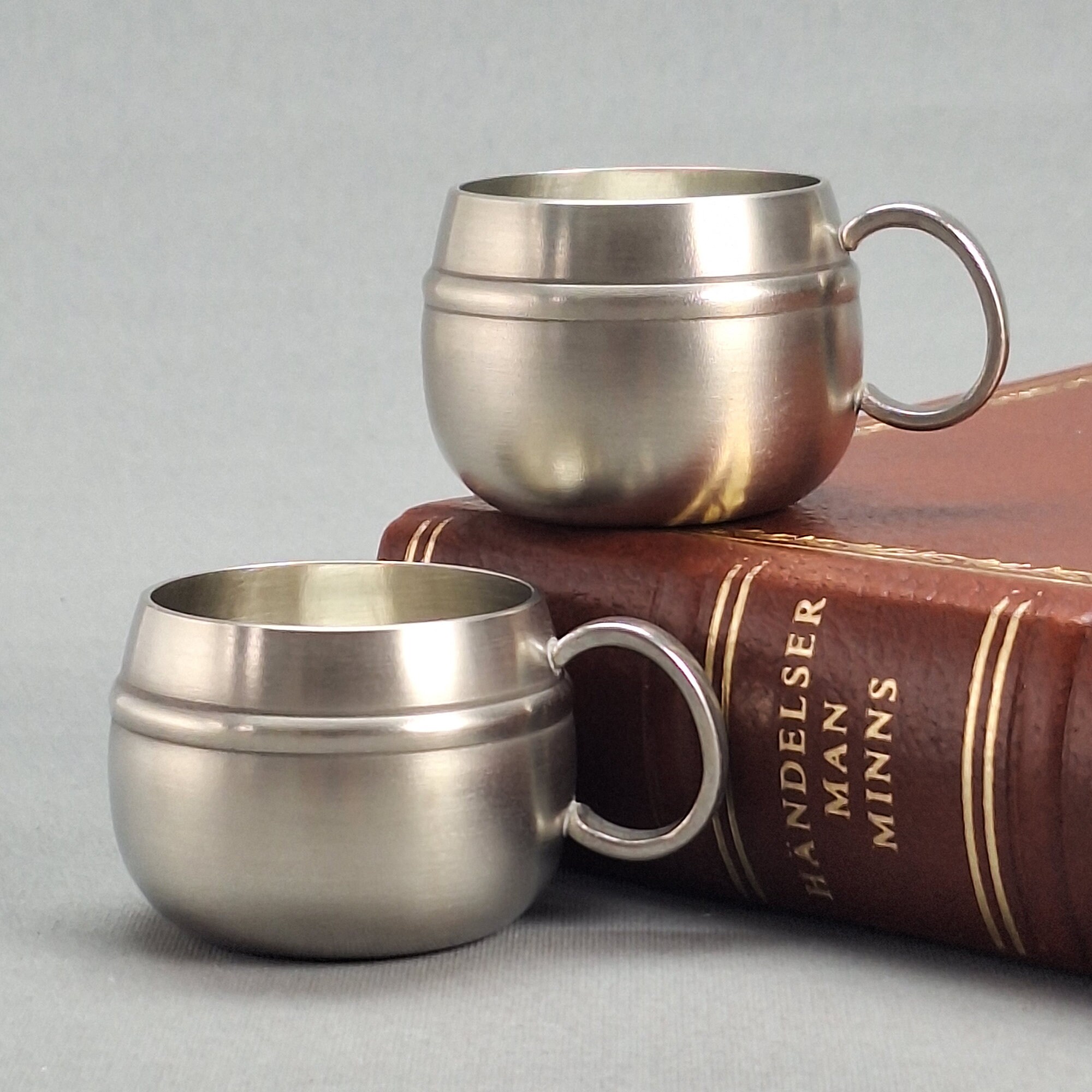 Vintage Nordic Pewter Two Cups Mulled Wine Punsch Mugs by Harryda Tenn ...