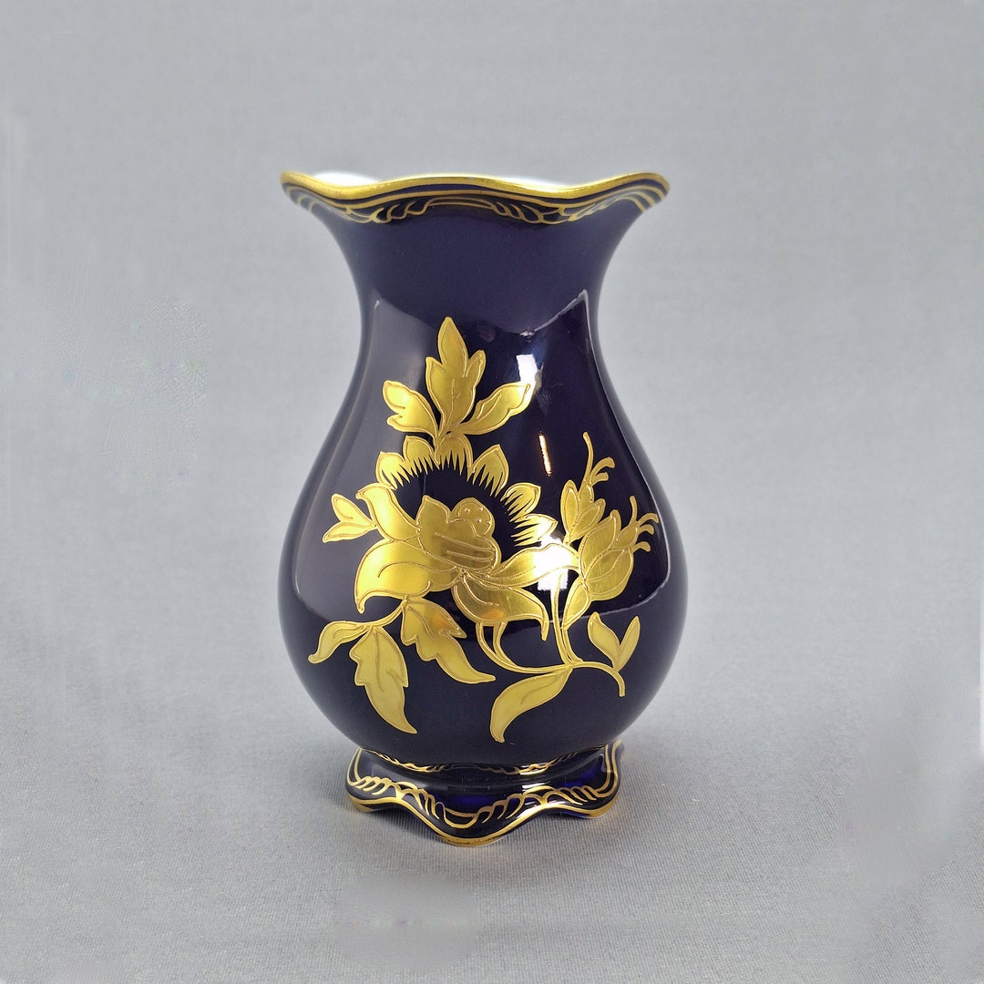 Vintage JLMENAU Graf Von Henneberg Echt Kobalt Porcelain Vase ...