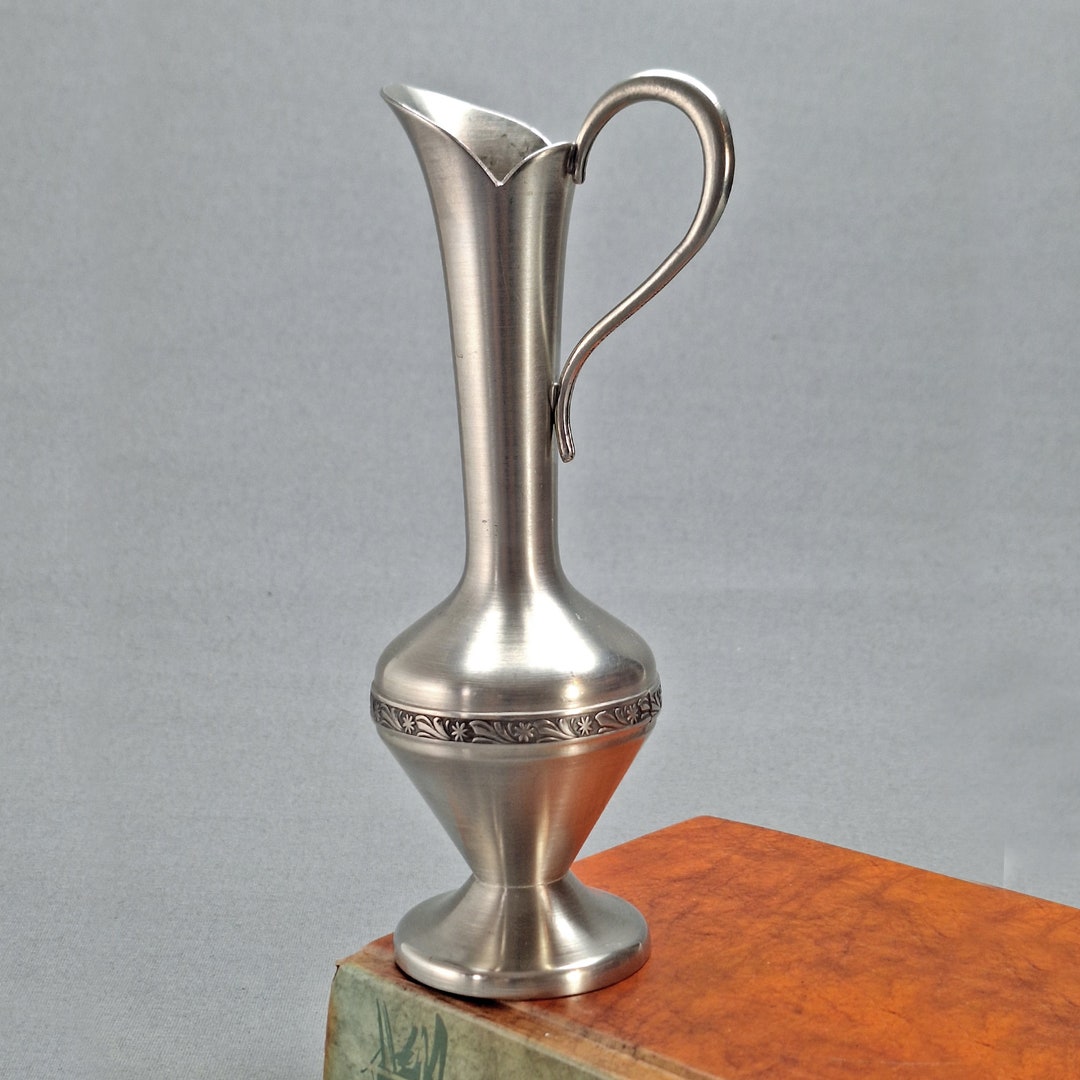 Vintage Norway ITB Tinn Pewter,mid-century Modern Embossed Floral and ...