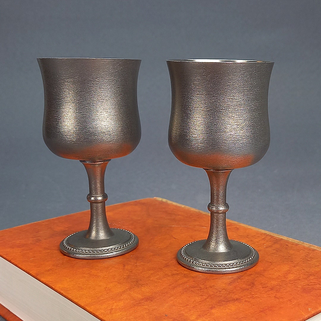 Vintage Pewter Set of 2 Goblets, Pewter Cups,collectible Pewter Goblets ...