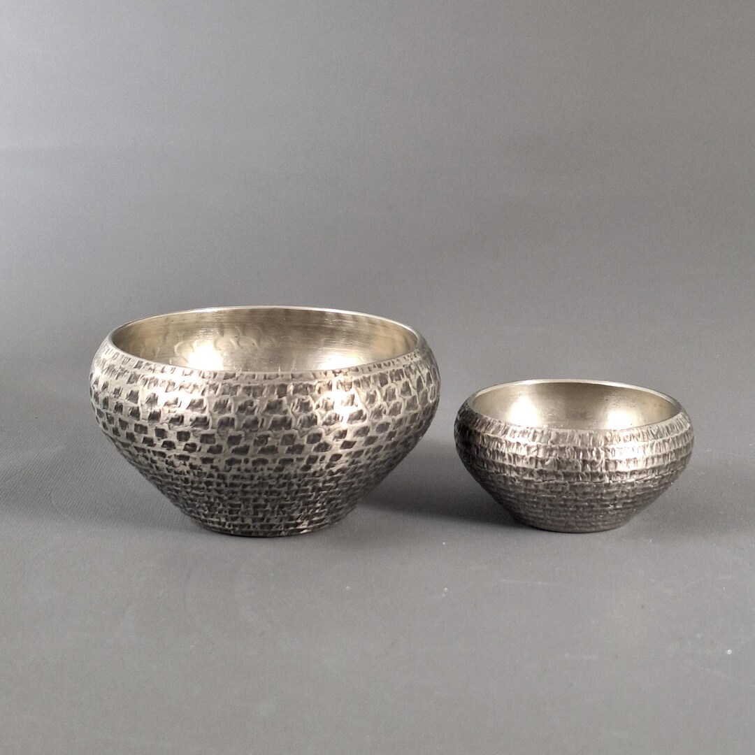 Vintage Norwegian Pewter Troll Tinn Two-bowl Set, Handmade 1970s ...