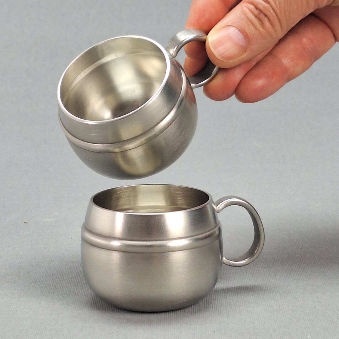 Vintage Swedish Pewter Cups by Tassinari | Set of 2 Nordic Artisan ...