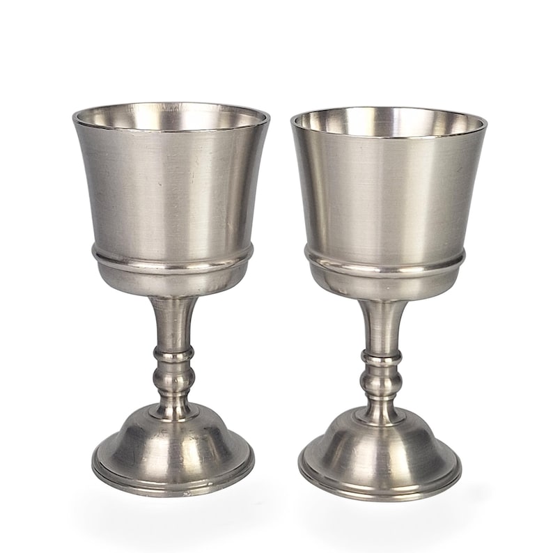 Pair of KTS Svenskt Tenn Pewter Goblets 1975 Swedish Handcrafted Wine ...