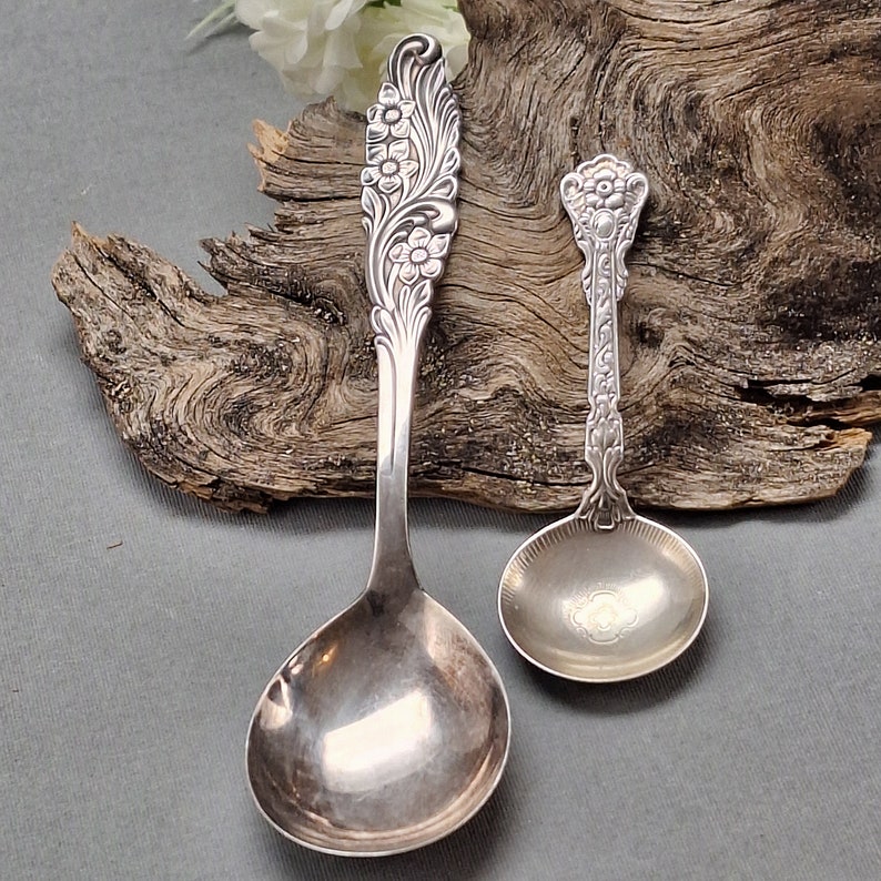 Vintage Swedish Cream Spoon and Table Spoon, Model Amsterdam by Nils ...