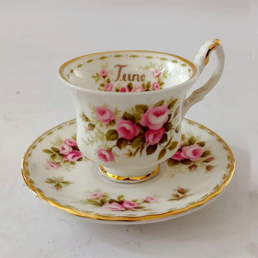 Vintage Porcelain June Cup Saucer by Royal Albert Bone China England ...