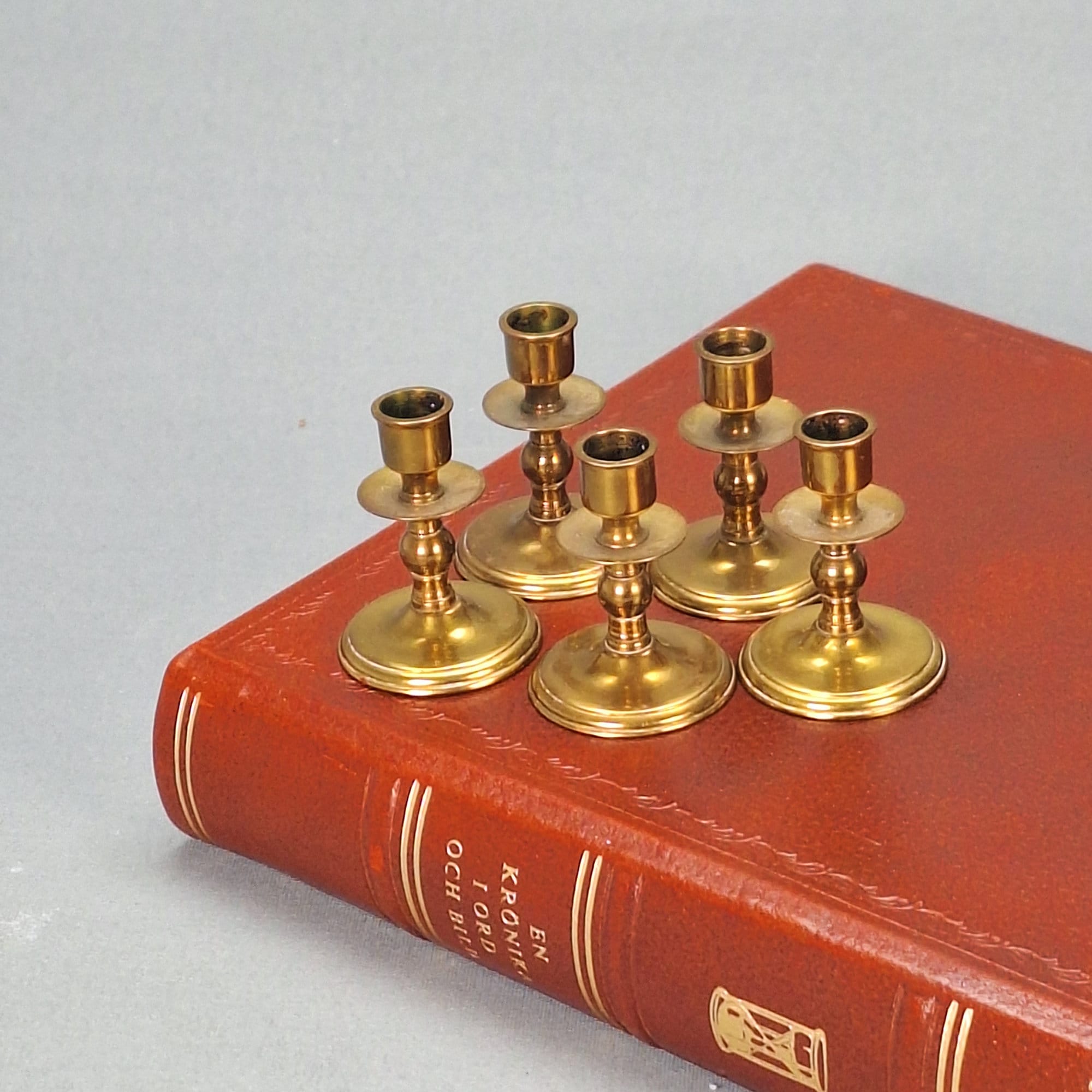 Vintage Lot of 5 Miniature Brass Candlestick, Craft Brass Candle ...
