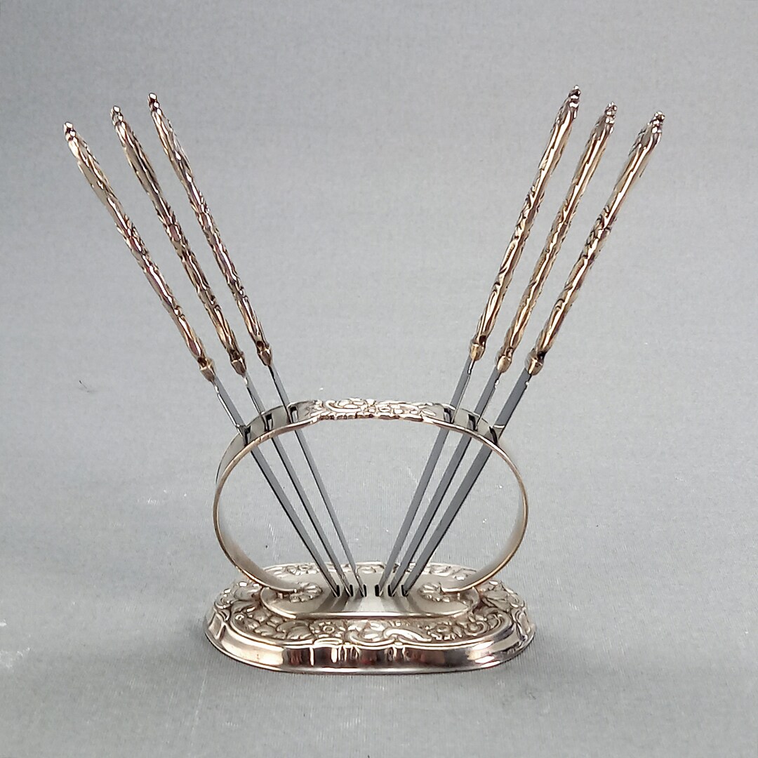 Vintage Nils Johan Prima NS Fruit Knife Set With Ornate Flowers ...