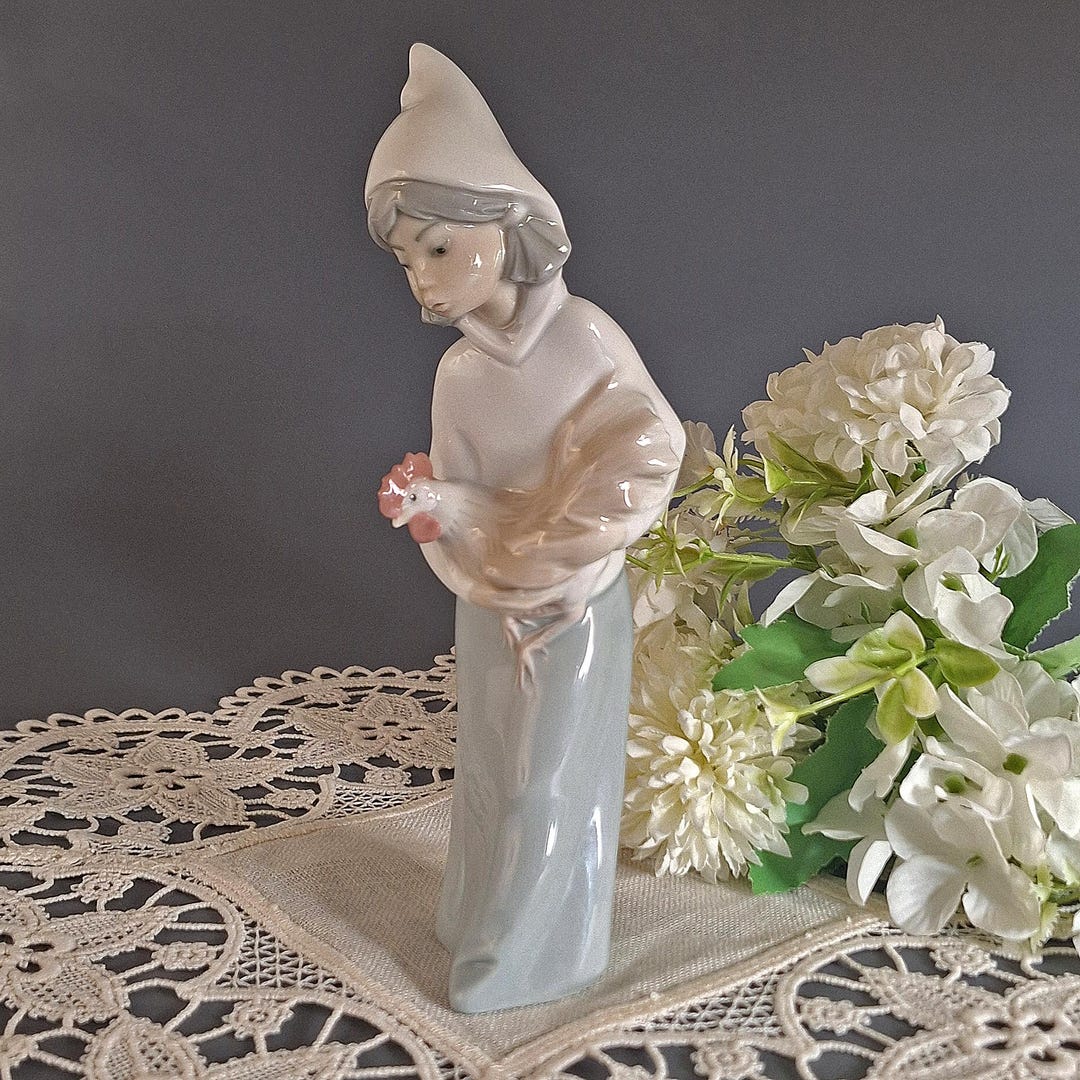 Vintage Lladro Girl With Hen Figurine – Spanish Porcelain Collectible ...