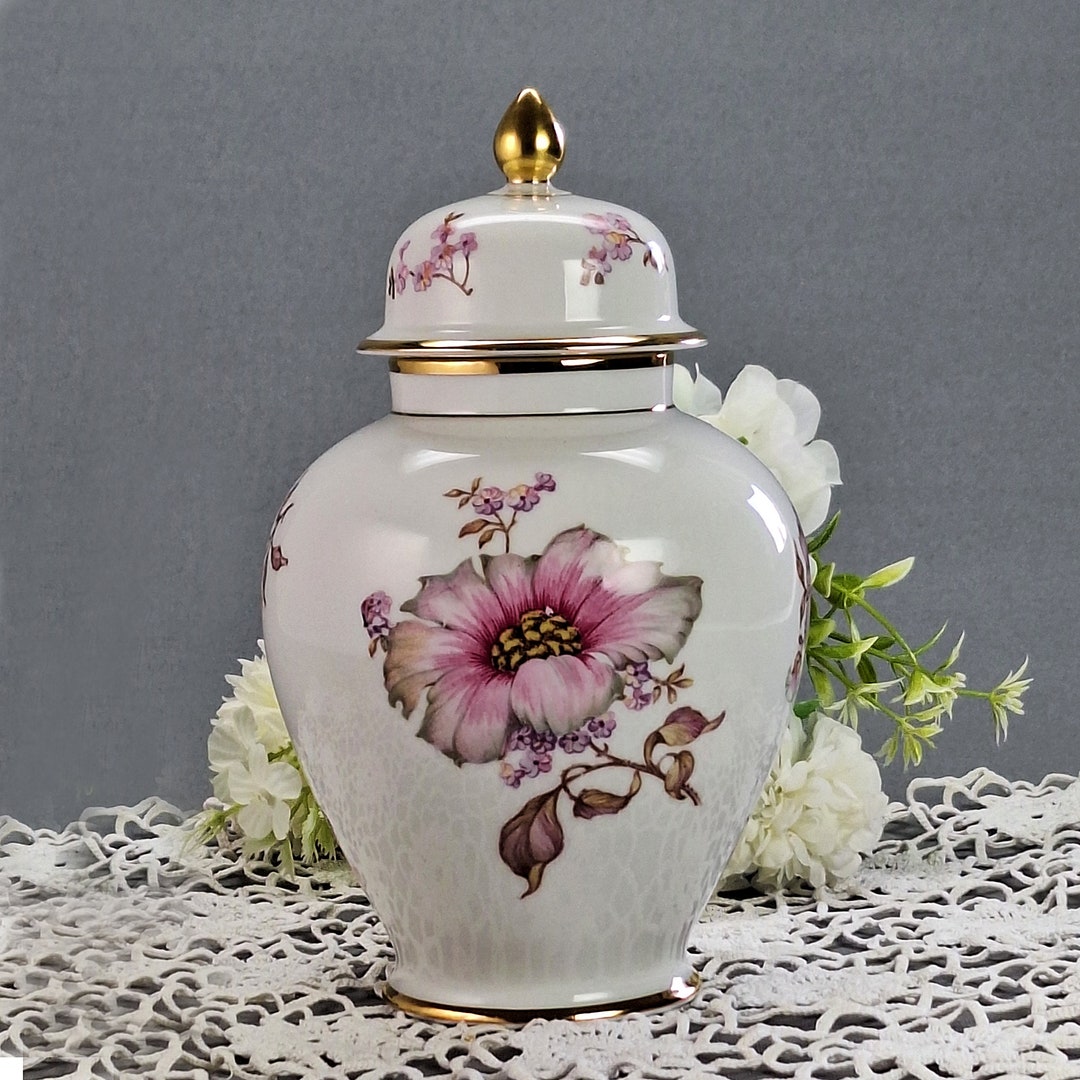 Vintage Zeh Scherzer Bavaria Porcelain Vase: 1950s Floral Art Nouveau ...