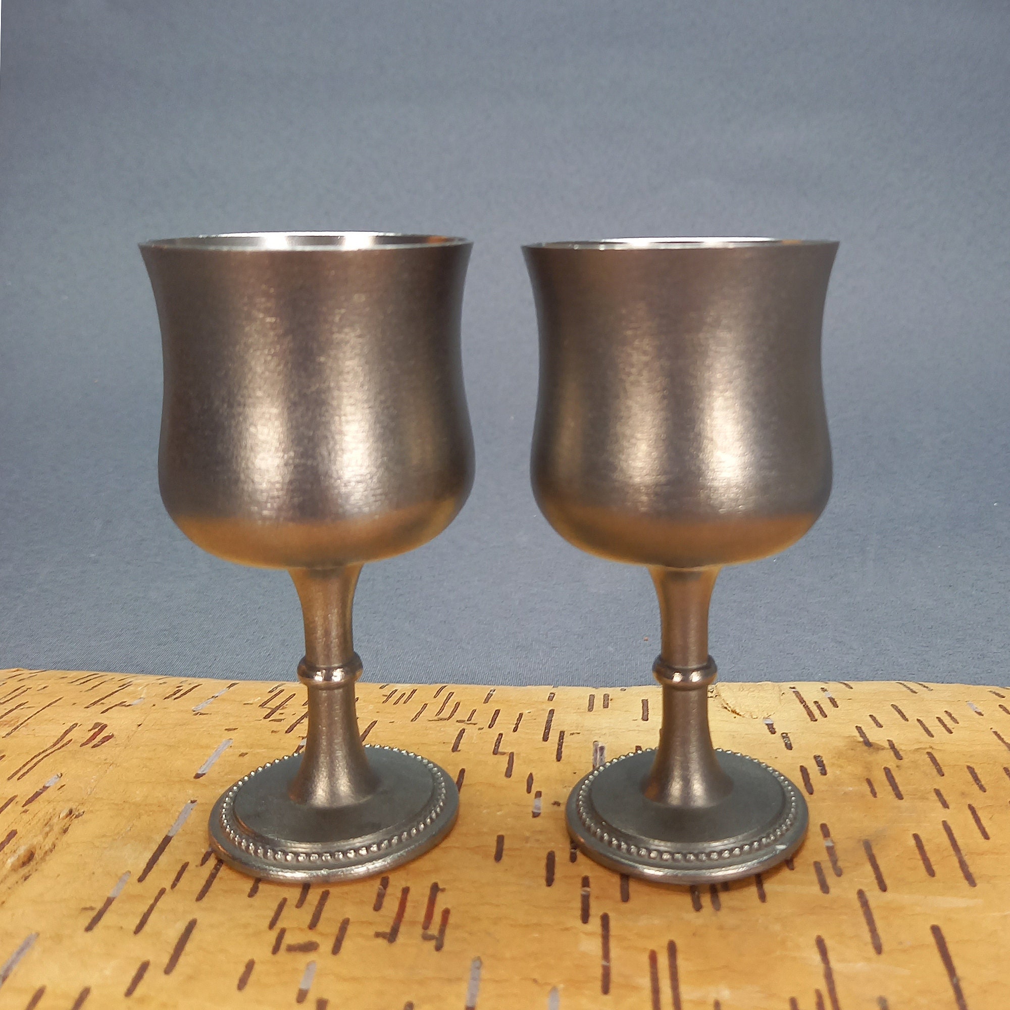 Vintage Pewter Set of 2 Goblets, Pewter Cups,collectible Pewter Goblets ...