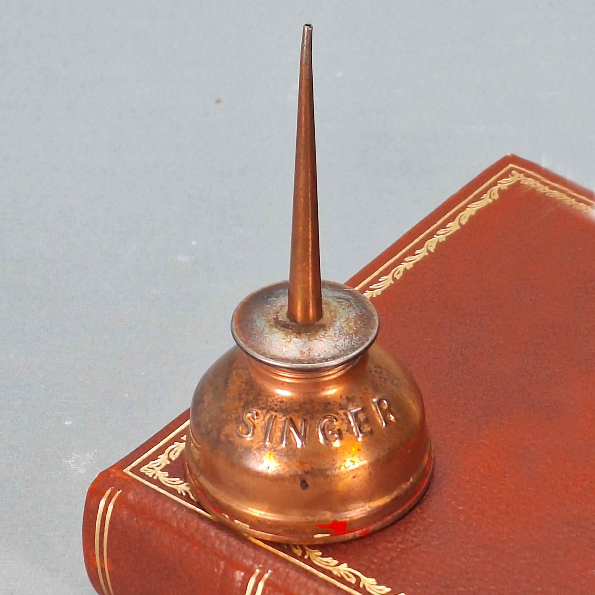 Antique Singer Oil Can,sewing Machine Care Oil, Copper Oil Dispenser ...