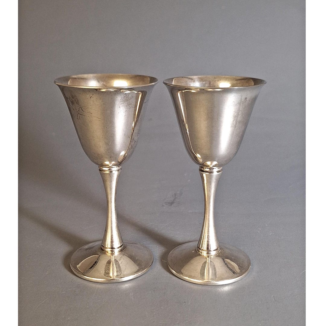 Pair of Silverplate Goblets by F.B. Rogers, Italy – Elegant Vintage ...