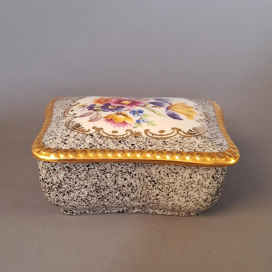 Vintage Martinroda Porcelain Trinket Box: Floral Gilded Rococo Revival ...