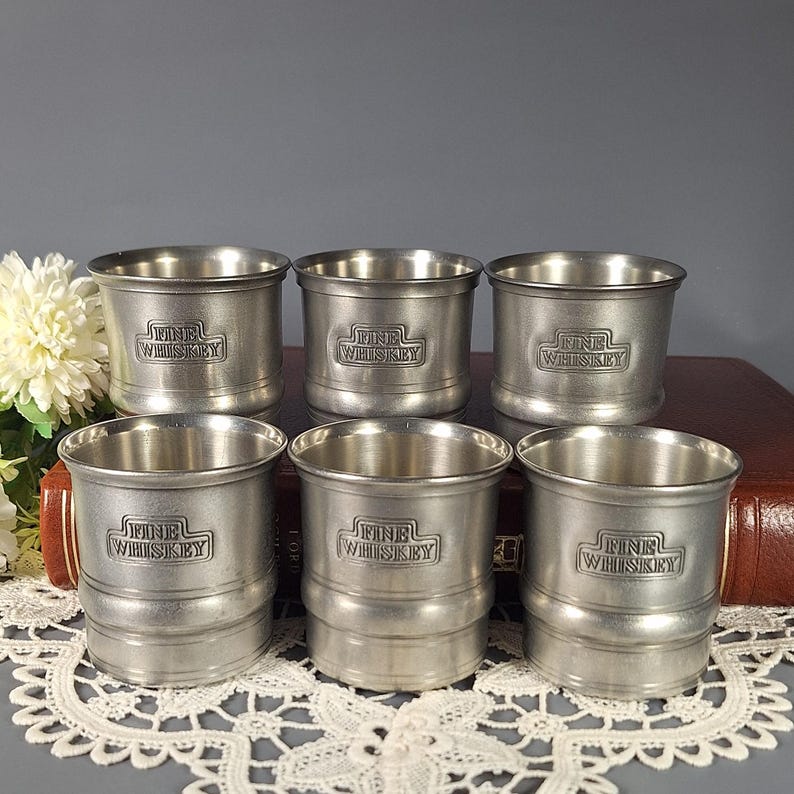 Vintage Scandia Tenn Pewter Whiskey Cups, Mid Century Scandinavian ...