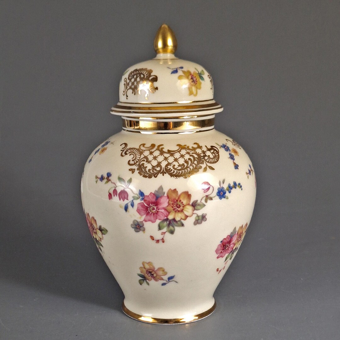 Zeh Scherzer Bavaria Floral Porcelain Vase With Lid, German Artistry - Etsy