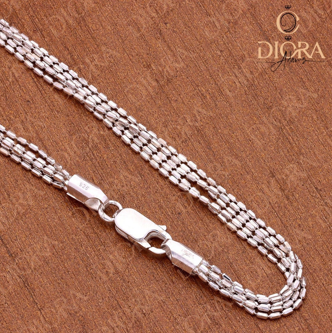 Sterling Silver 925 Multi Strand Barrel Chain 5*1mm - Diamond Cut 5 ...