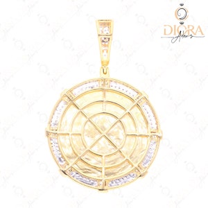Memory Frame Pendant S925 Yellow Gold Plated - 2.22cts Simulated ...