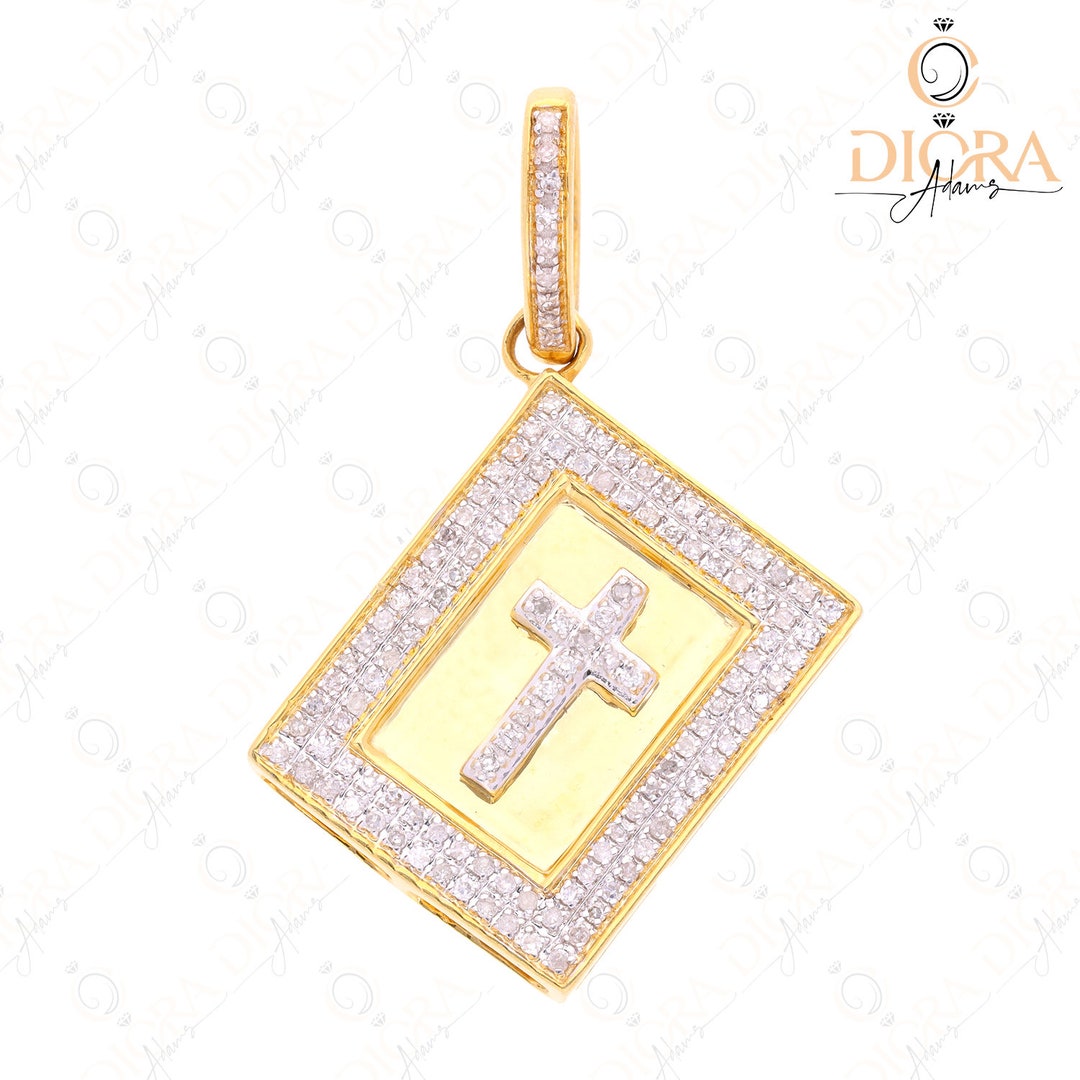 Solid Gold Bible Cross Pendant – EGL Certified Diamond Necklace - Etsy