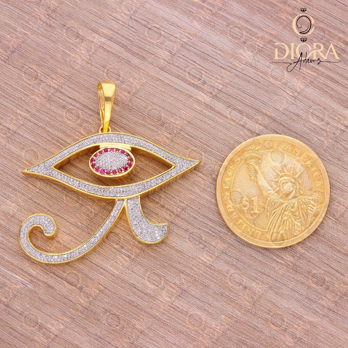 Eye of Ra Pendant 10kt Gold Custom Made Wedjat Eye Pendant - Etsy