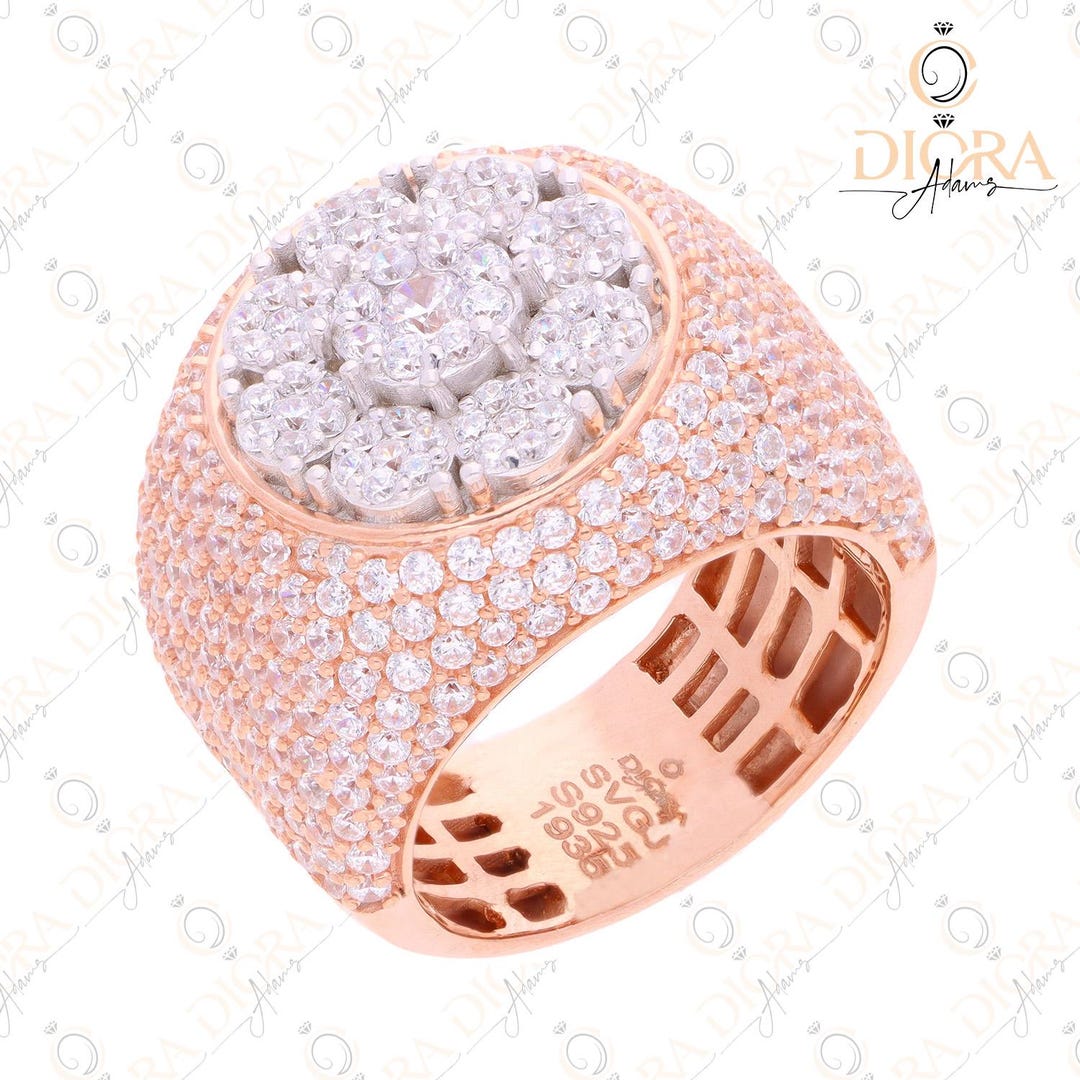 S925 Engagement Ring-unique Silver Wedding Ring With Rose - White Gold ...