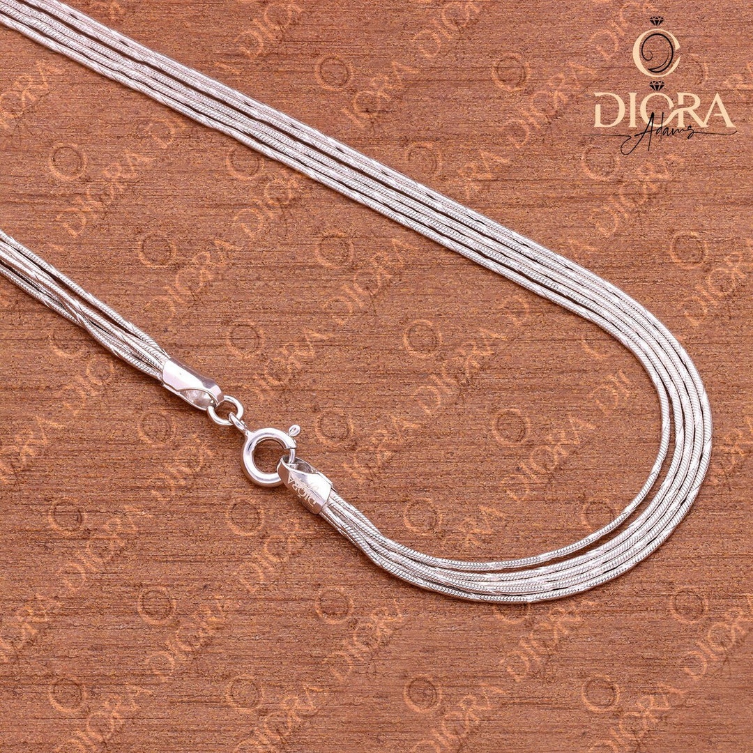 Multi Strand Snake Link Chain • Herringbone Chain Necklace 5*0.93mm ...