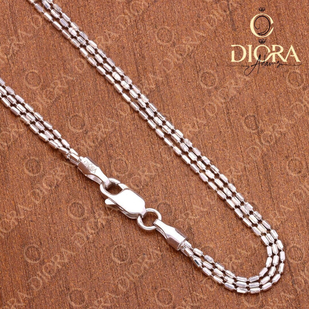 Sterling Silver 925 Multi Strand Barrel Chain 31mm, Italian Chain ...