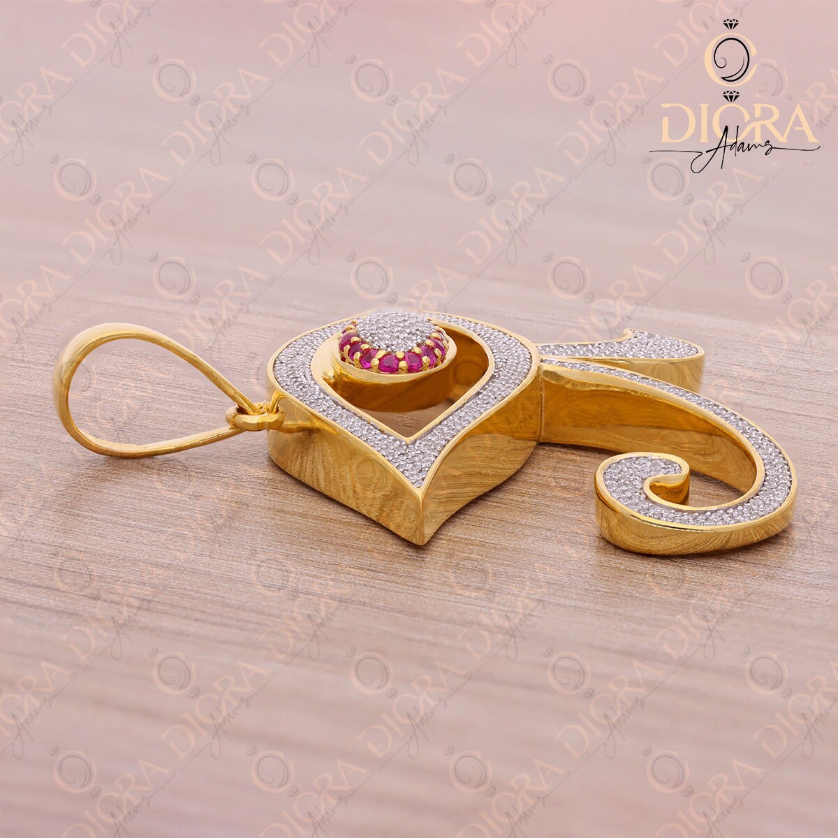 Eye of Ra Pendant 10kt Gold, Custom Made Wedjat Eye Pendant, Pave ...