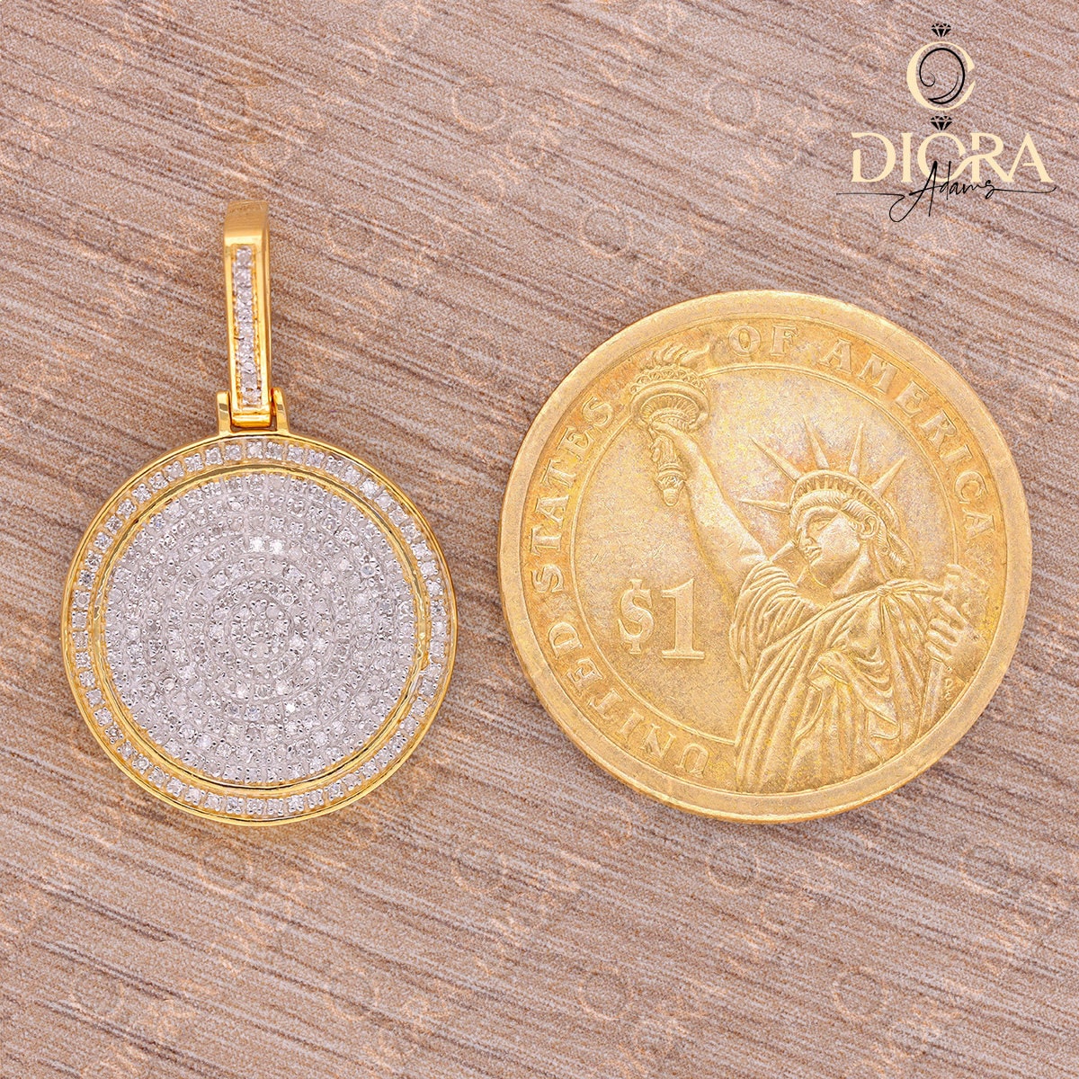 Men's Iced Out Round Circle Hip Hop Rapper Pendant, Medallion Pendant ...