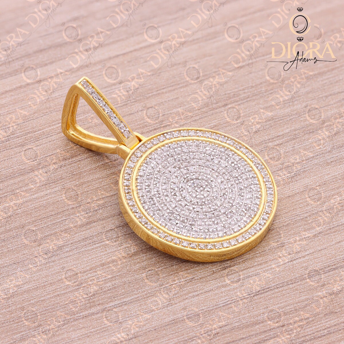 Men's Iced Out Round Circle Hip Hop Rapper Pendant, Medallion Pendant ...