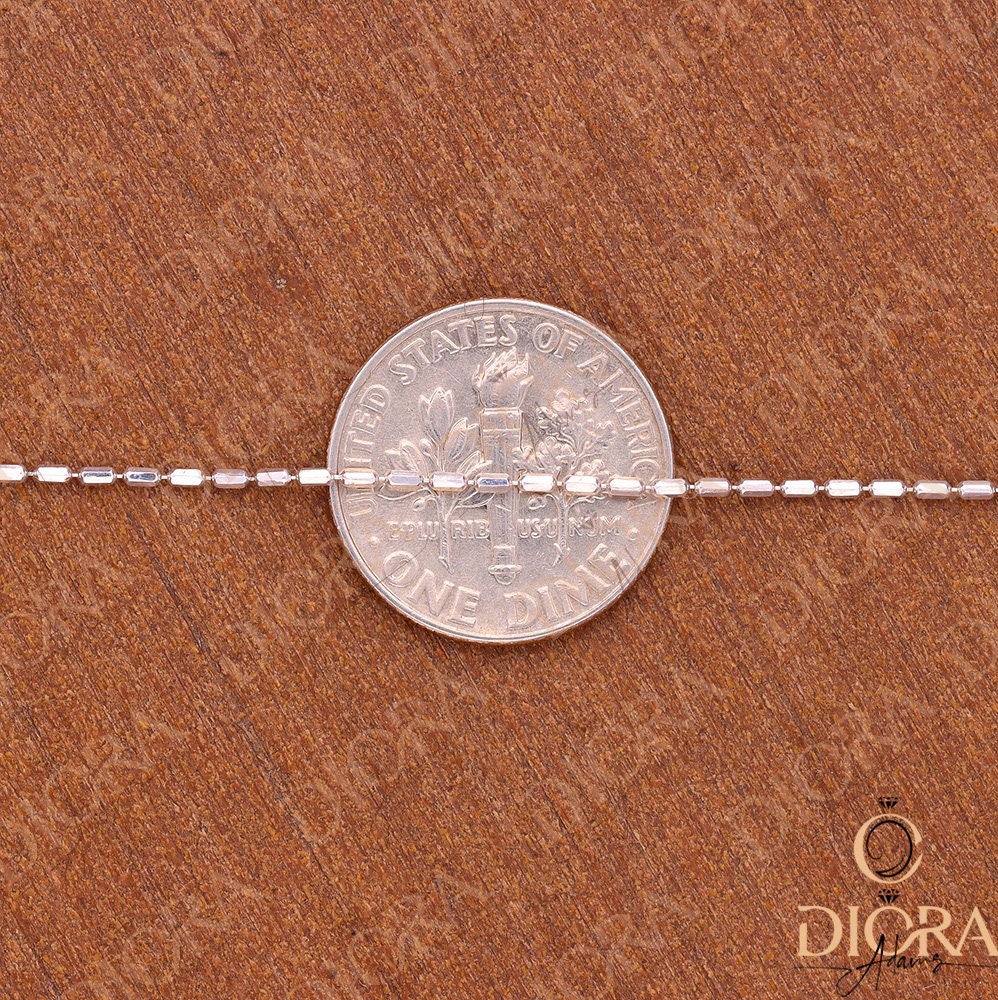 925 Sterling Silver 1.0mm Thick Barrel Chain, Italian Chain, Diamond ...