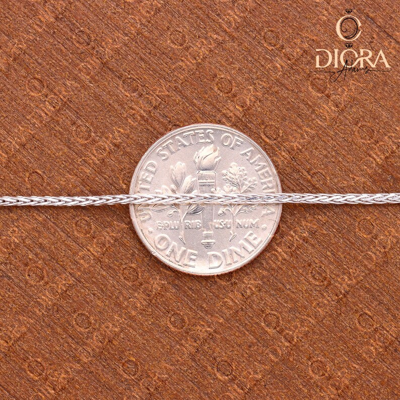 Wheat Chain Necklace 925 Sterling Silver Spiga Chain 1.20mm Thick ...