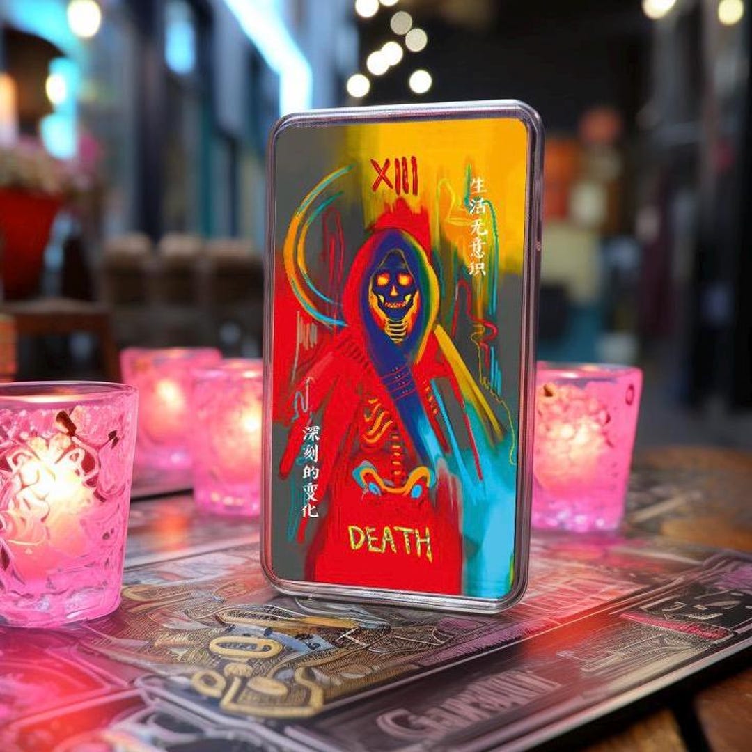 Neon Tarot 78 Cards Deck With Guide Book Unique Tarot Deck Modern Cards ...