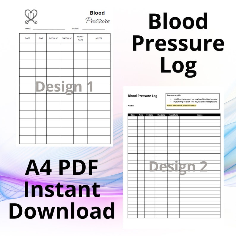 Blood Pressure Log - Etsy