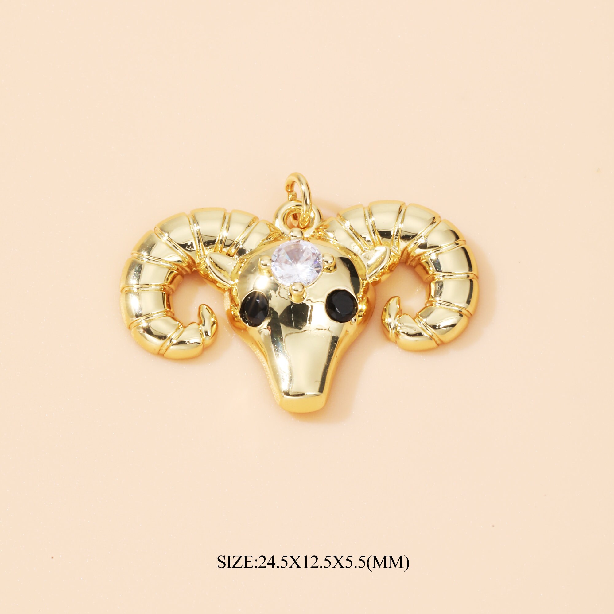 18K Gold Filled Noble Crystal Goat Pendantshiny Necklace for - Etsy