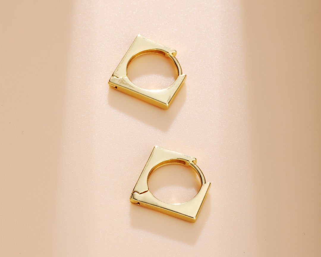 Ein Paar 18K Gold Filled Ohrring, glänzende Ohrring für Frauen, Männer ...