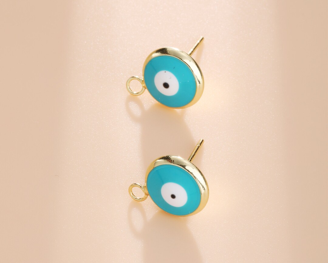 A Pair 18K Gold Filled Devil's Eye Earring,shiny Dangle for Women＆men ...