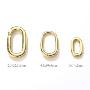 18K Gold/silver Filled Clasp,oval Carabiner Clasp,spring Clasp,round ...