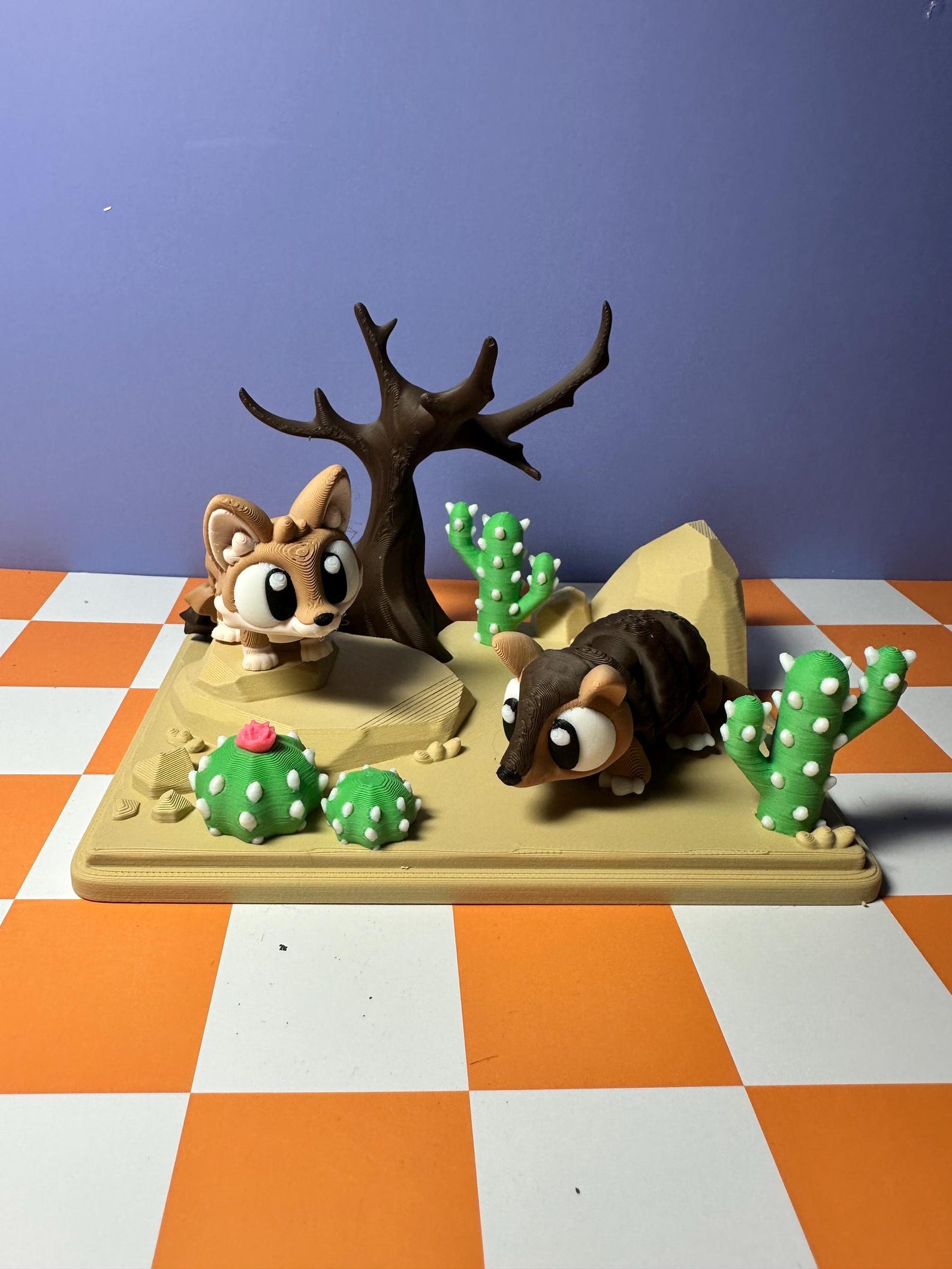 Desert Playset/diorama - Fennec Fox and Armadillo - Etsy