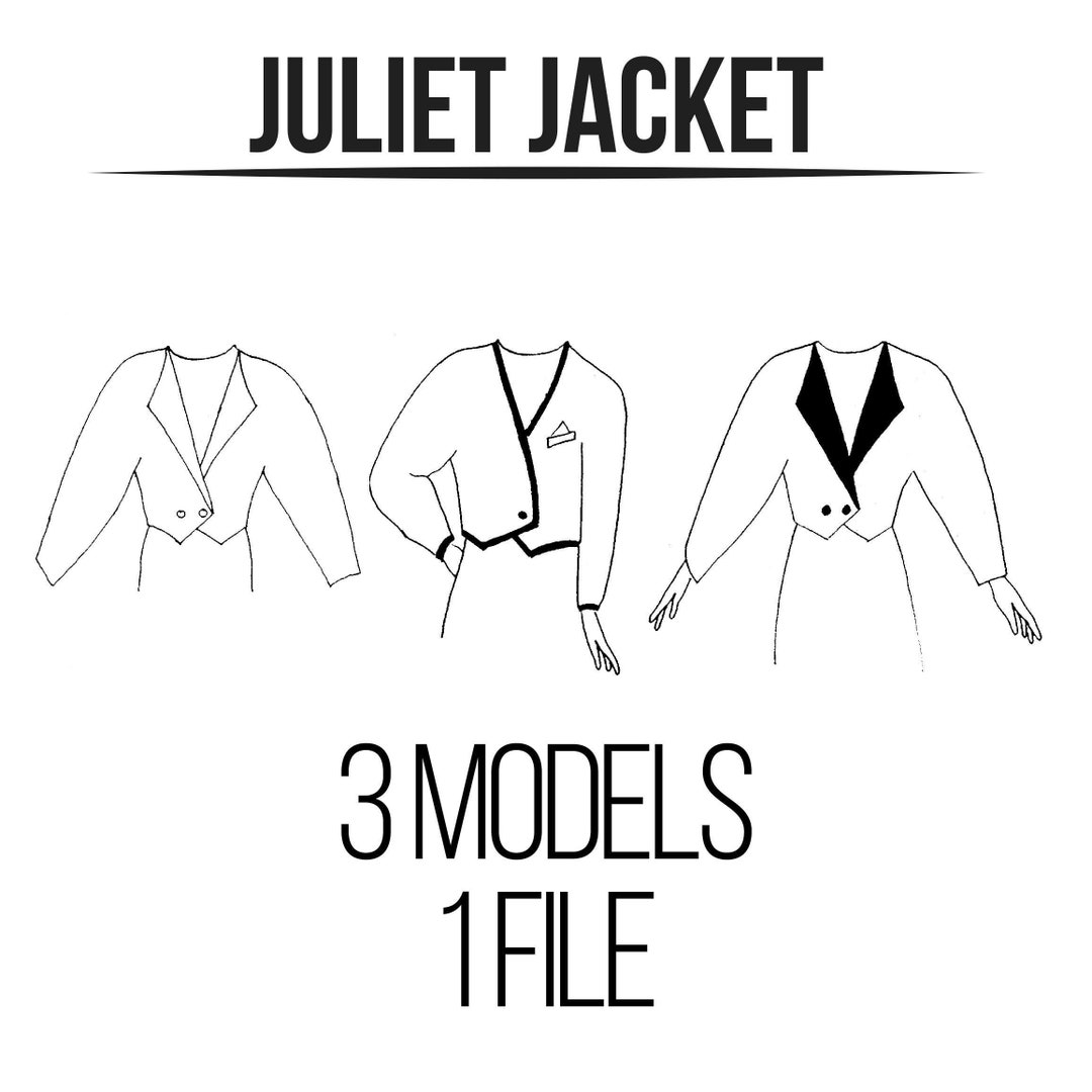 Easy Jacket Sewing Pattern for Women, Basic Jacket Pattern PDF, 90s ...