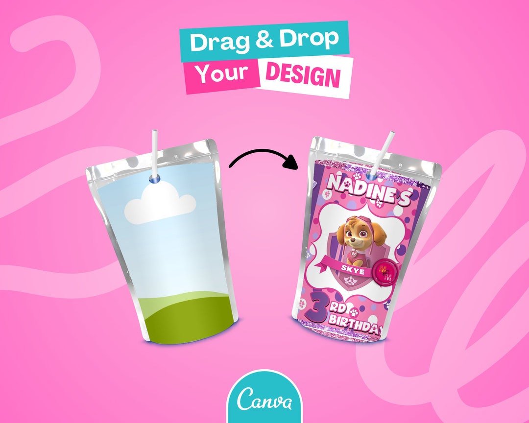 Capri Sun Mockup on Canva Party Favors Wrapper Mock Up, Party Templates ...