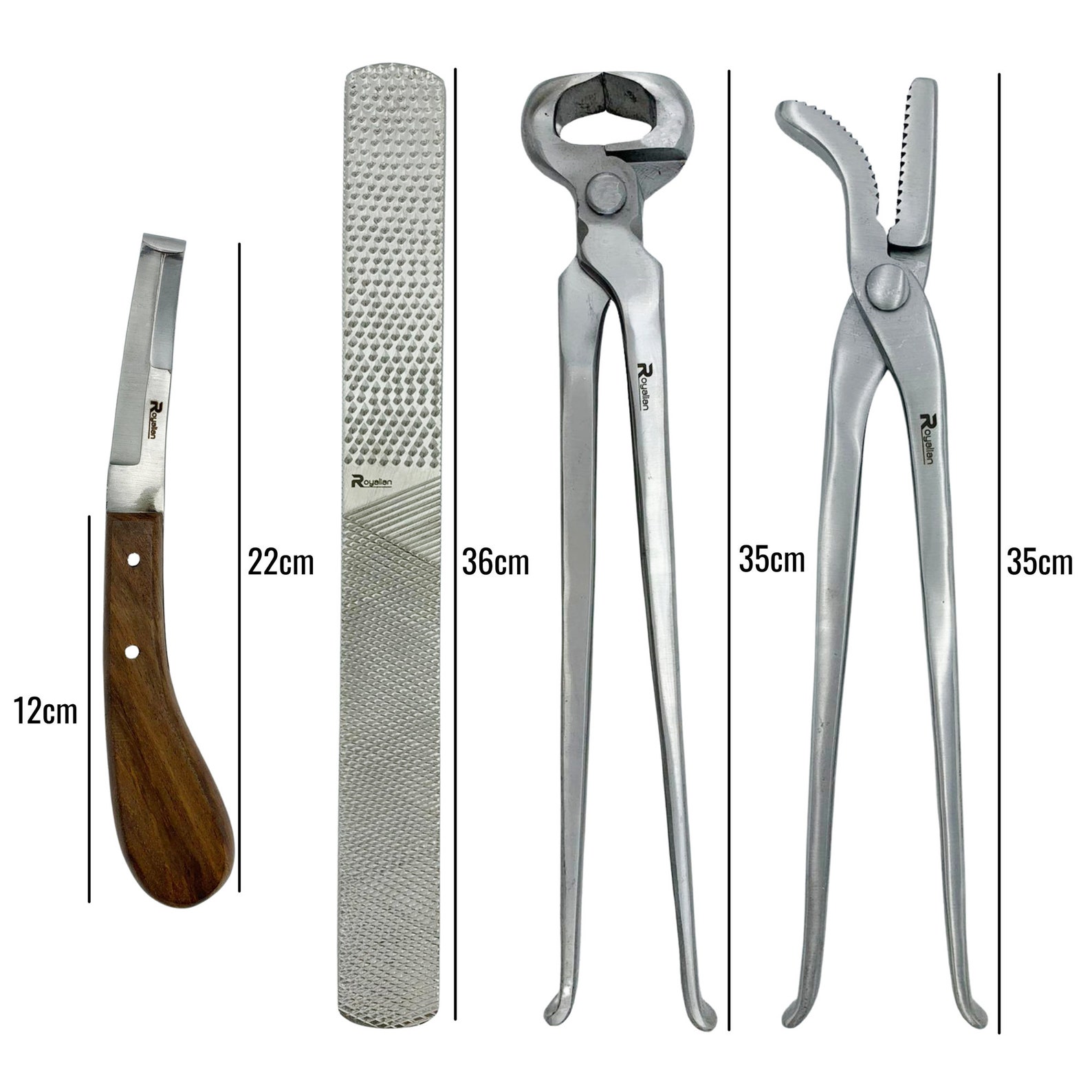 Royalian Horse "8pcs" Farrier Hoof Trim Tool Kit With Leather Carry Bag ...