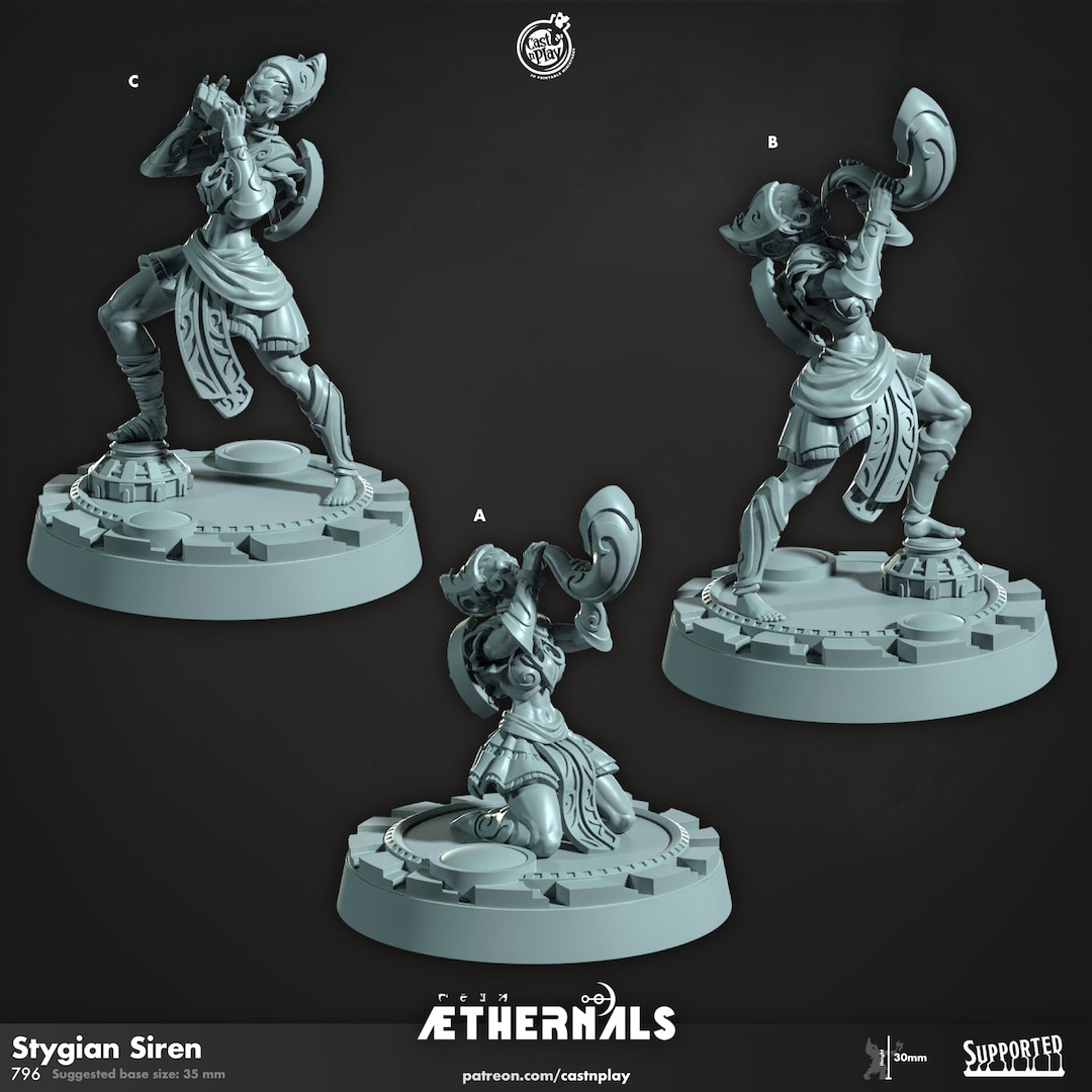 Stygian Siren Aethernal DnD Miniatures 32mm 8K Resin Quality prints ...