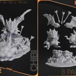 Chibi Fire Wyvern - High Quality Resin Figure - Painted Options - Etsy