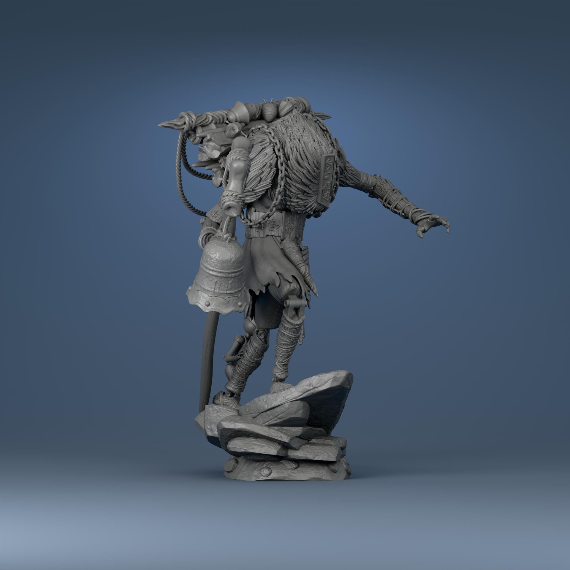 The Hollow Watcher – Veilborne Sentinel Statue | 10.9” Dark Fantasy ...