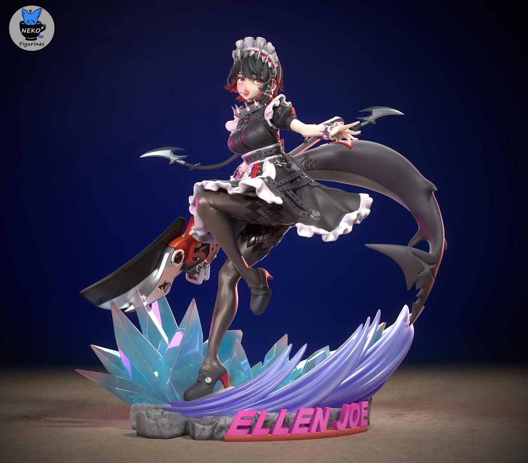 The Azure Fang – Cyberpunk Duelist Statue | 6.6” Sci-fantasy ...